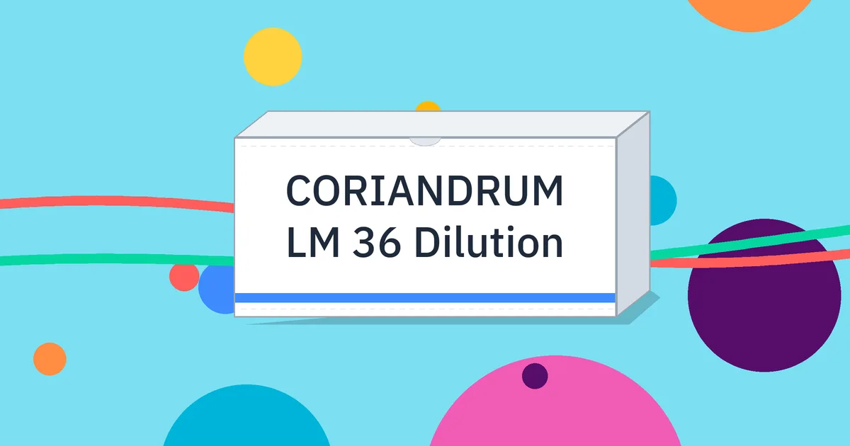 Symbolbild: Packung mit der Aufschrift CORIANDRUM LM 36 Dilution (PZN 12834673) – Verfügbarkeit und Bezug in Apotheken in Frankfurt am Main