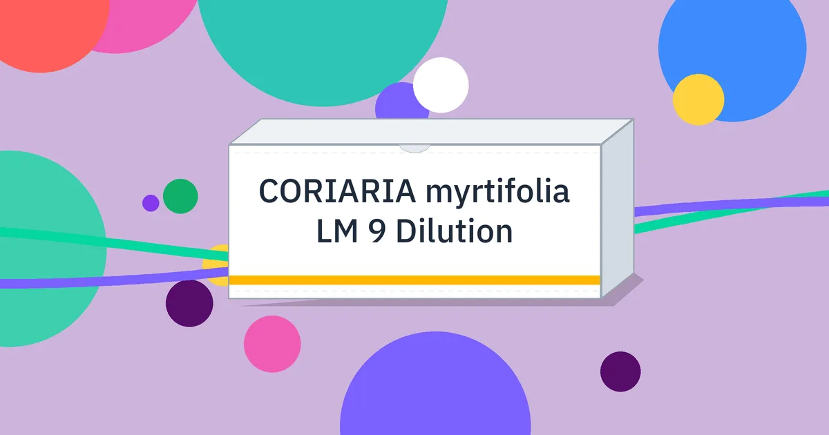 Symbolbild: Packung mit der Aufschrift CORIARIA myrtifolia LM 9 Dilution (PZN 13451632) – Verfügbarkeit und Bezug in Apotheken in Frankfurt am Main
