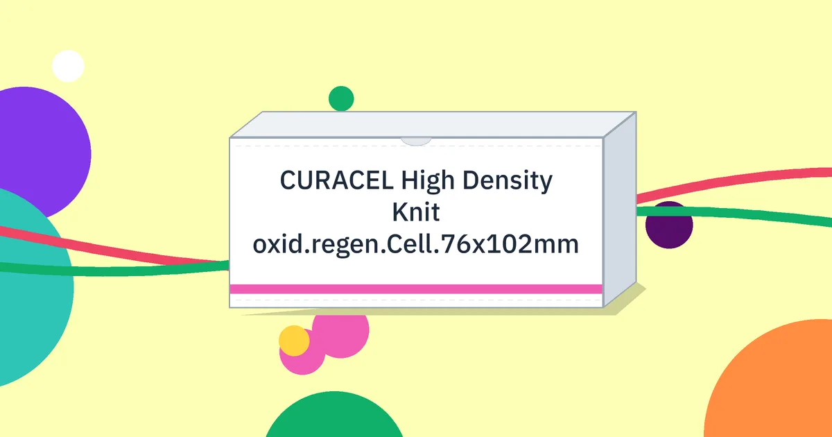 Symbolbild: Packung mit der Aufschrift CURACEL High Density Knit oxid.regen.Cell.76x102mm (PZN 16210969) – Verfügbarkeit und Bezug in Apotheken in Frankfurt am Main