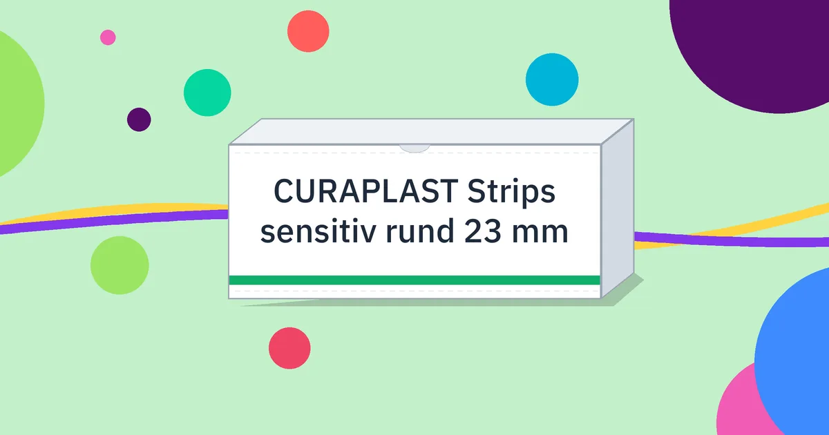 Symbolbild: Packung mit der Aufschrift CURAPLAST Strips sensitiv rund 23 mm (PZN 03316910) – Verfügbarkeit und Bezug in Apotheken in Frankfurt am Main