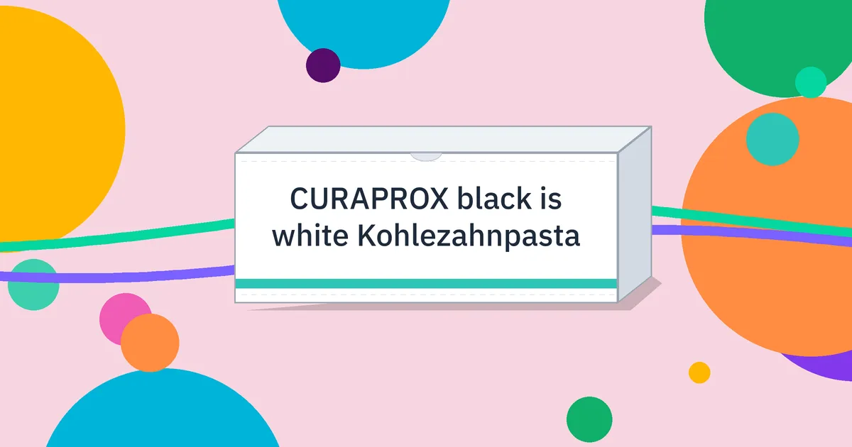 Symbolbild: Packung mit der Aufschrift CURAPROX black is white Kohlezahnpasta (PZN 11372621) – Verfügbarkeit und Bezug in Apotheken in Frankfurt am Main