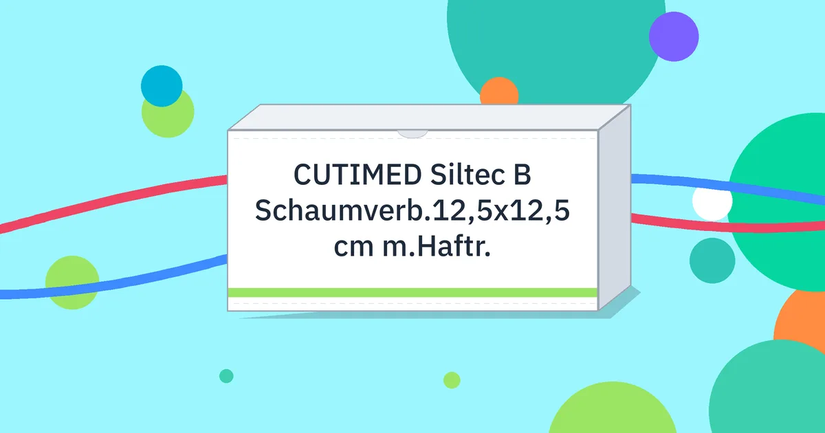 Symbolbild: Packung mit der Aufschrift CUTIMED Siltec B Schaumverb.12,5x12,5 cm m.Haftr. (PZN 18124116) – Verfügbarkeit und Bezug in Apotheken in Frankfurt am Main