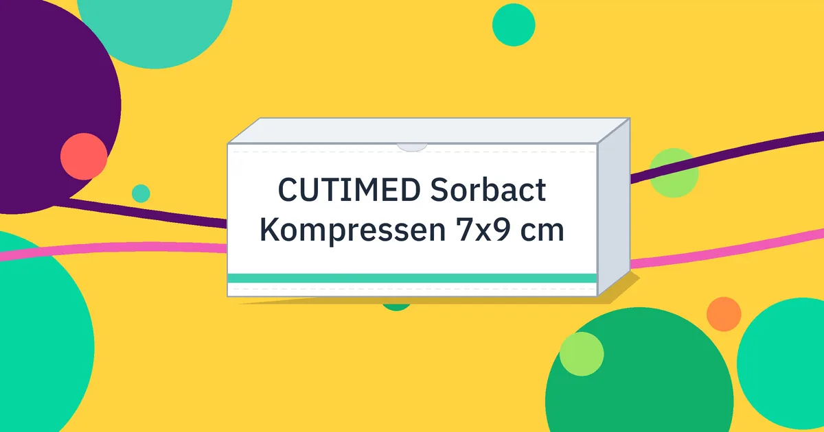Symbolbild: Packung mit der Aufschrift CUTIMED Sorbact Kompressen 7x9 cm (PZN 15320733) – Verfügbarkeit und Bezug in Apotheken in Frankfurt am Main