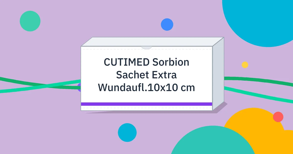 Symbolbild: Packung mit der Aufschrift CUTIMED Sorbion Sachet Extra Wundaufl.10x10 cm (PZN 18731365) – Verfügbarkeit und Bezug in Apotheken in Frankfurt am Main