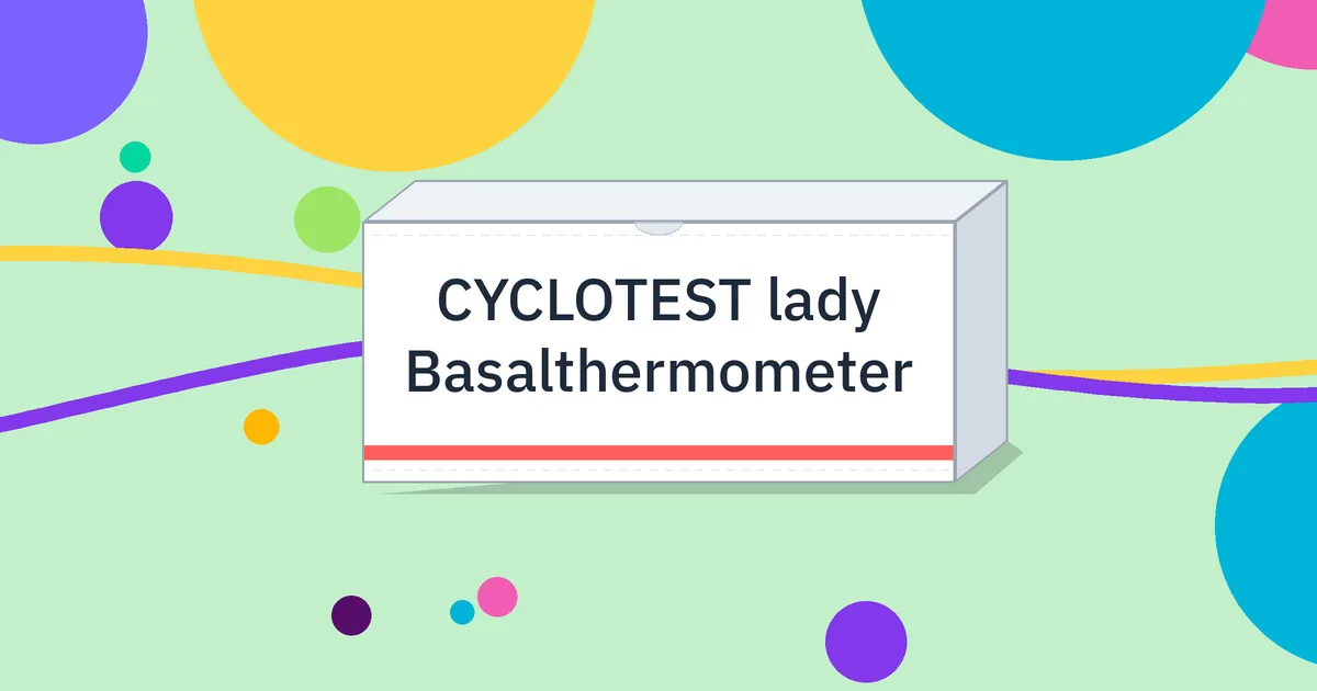 Symbolbild: Packung mit der Aufschrift CYCLOTEST lady Basalthermometer (PZN 01753150) – Verfügbarkeit und Bezug in Apotheken in Frankfurt am Main