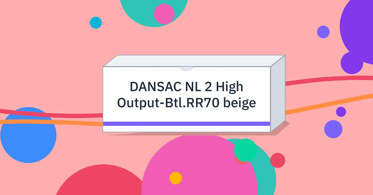 Symbolbild: Packung mit der Aufschrift DANSAC NL 2 High Output-Btl.RR70 beige (PZN 19744855) – Verfügbarkeit und Bezug in Apotheken in Frankfurt am Main