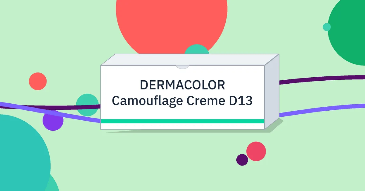 Symbolbild: Packung mit der Aufschrift DERMACOLOR Camouflage Creme D13 (PZN 15818628) – Verfügbarkeit und Bezug in Apotheken in Frankfurt am Main