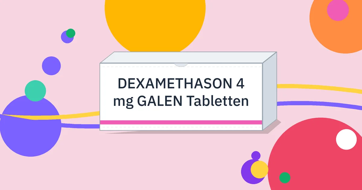 Symbolbild: Packung mit der Aufschrift DEXAMETHASON 4 mg GALEN Tabletten (PZN 00745651) – Verfügbarkeit und Bezug in Apotheken in Frankfurt am Main