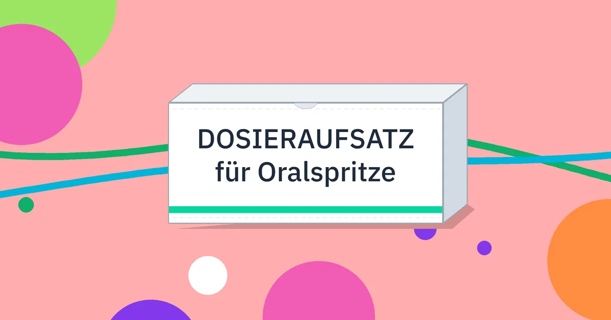 Symbolbild: Packung mit der Aufschrift DOSIERAUFSATZ für Oralspritze (PZN 13656015) – Verfügbarkeit und Bezug in Apotheken in Frankfurt am Main