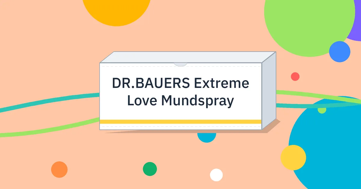 Symbolbild: Packung mit der Aufschrift DR.BAUERS Extreme Love Mundspray (PZN 19762698) – Verfügbarkeit und Bezug in Apotheken in Frankfurt am Main