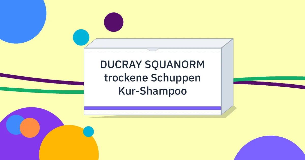 Symbolbild: Packung mit der Aufschrift DUCRAY SQUANORM trockene Schuppen Kur-Shampoo (PZN 16388302) – Verfügbarkeit und Bezug in Apotheken in Frankfurt am Main