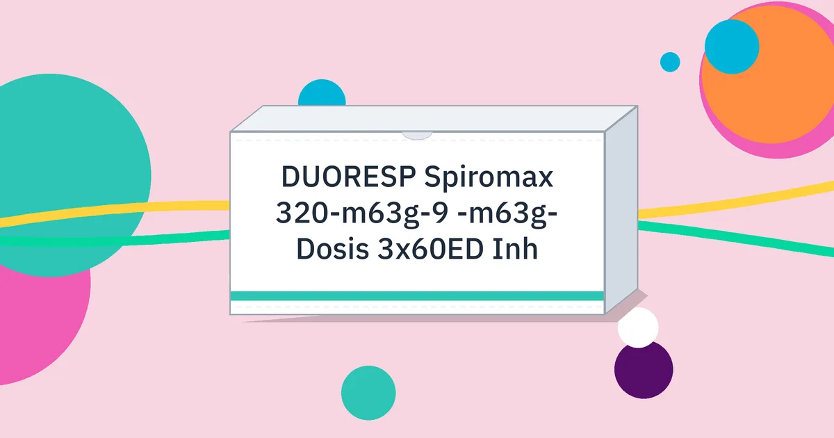 Symbolbild: Packung mit der Aufschrift DUORESP Spiromax 320-m63g-9 -m63g-Dosis 3x60ED Inh (PZN 11732597) – Verfügbarkeit und Bezug in Apotheken in Frankfurt am Main