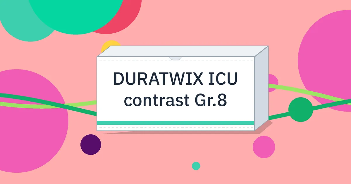 Symbolbild: Packung mit der Aufschrift DURATWIX ICU contrast Gr.8 (PZN 11220118) – Verfügbarkeit und Bezug in Apotheken in Frankfurt am Main