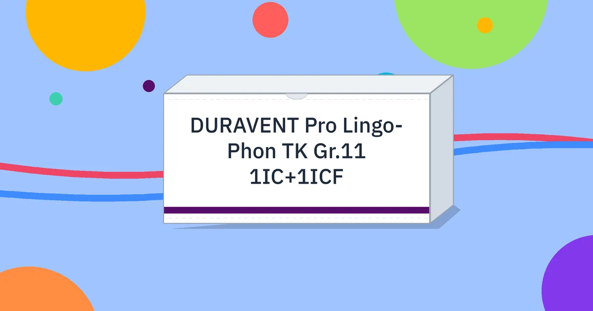Symbolbild: Packung mit der Aufschrift DURAVENT Pro Lingo-Phon TK Gr.11 1IC+1ICF (PZN 19246258) – Verfügbarkeit und Bezug in Apotheken in Frankfurt am Main