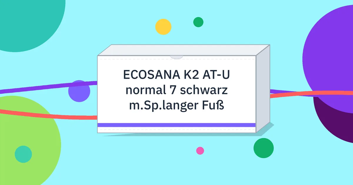 Symbolbild: Packung mit der Aufschrift ECOSANA K2 AT-U normal 7 schwarz m.Sp.langer Fuß (PZN 10956567) – Verfügbarkeit und Bezug in Apotheken in Frankfurt am Main