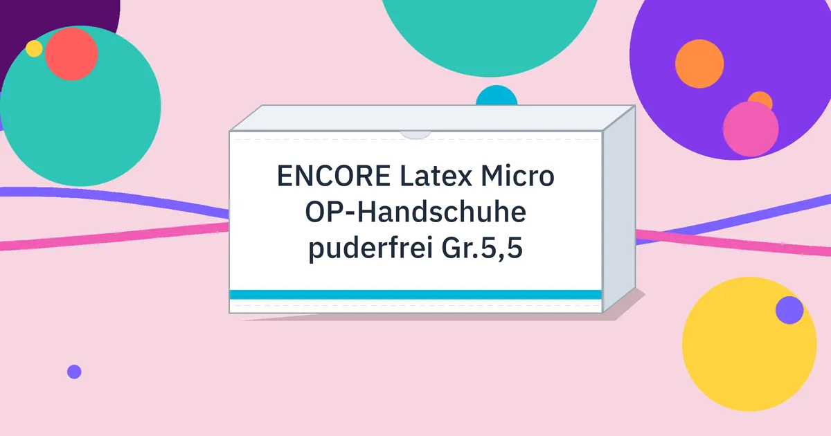 Symbolbild: Packung mit der Aufschrift ENCORE Latex Micro OP-Handschuhe puderfrei Gr.5,5 (PZN 13164080) – Verfügbarkeit und Bezug in Apotheken in Frankfurt am Main