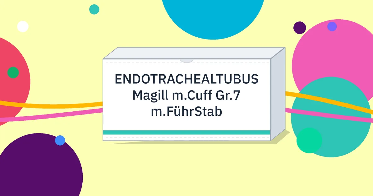 Symbolbild: Packung mit der Aufschrift ENDOTRACHEALTUBUS Magill m.Cuff Gr.7 m.FührStab (PZN 10047362) – Verfügbarkeit und Bezug in Apotheken in Frankfurt am Main