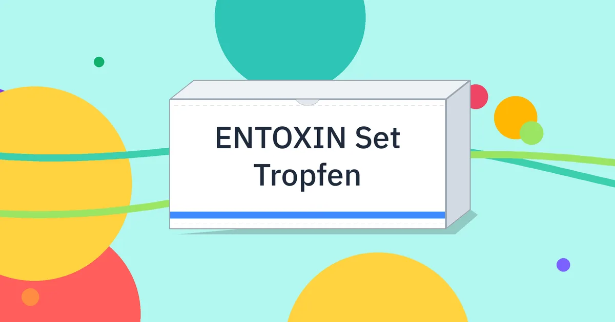Symbolbild: Packung mit der Aufschrift ENTOXIN Set Tropfen (PZN 05020639) – Verfügbarkeit und Bezug in Apotheken in Frankfurt am Main