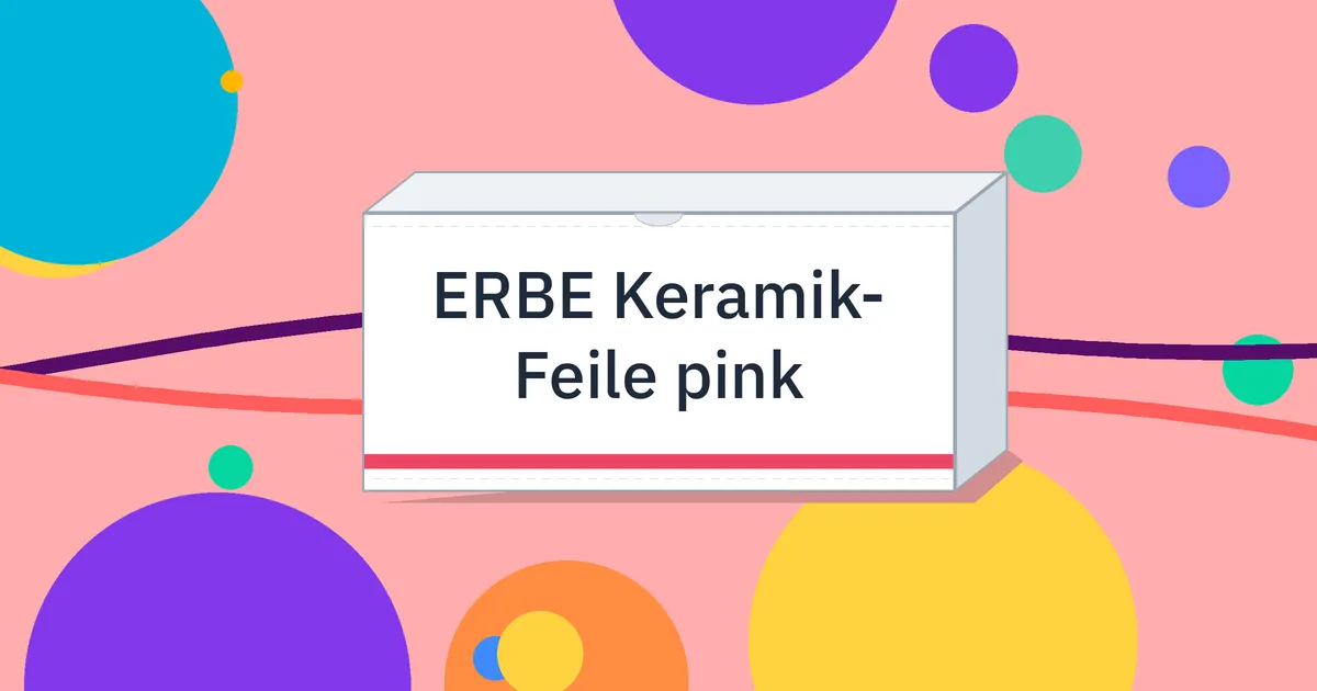 Symbolbild: Packung mit der Aufschrift ERBE Keramik-Feile pink (PZN 14221035) – Verfügbarkeit und Bezug in Apotheken in Frankfurt am Main