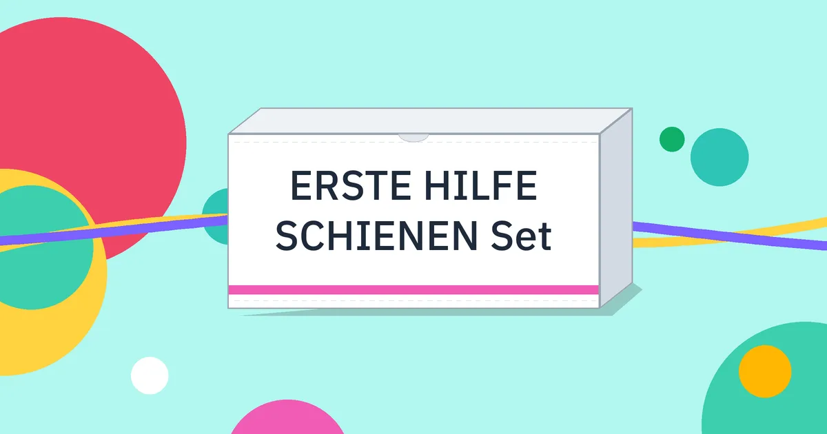 Symbolbild: Packung mit der Aufschrift ERSTE HILFE SCHIENEN Set (PZN 02641619) – Verfügbarkeit und Bezug in Apotheken in Frankfurt am Main