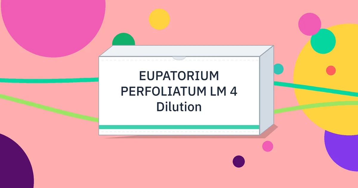 Symbolbild: Packung mit der Aufschrift EUPATORIUM PERFOLIATUM LM 4 Dilution (PZN 12846127) – Verfügbarkeit und Bezug in Apotheken in Frankfurt am Main