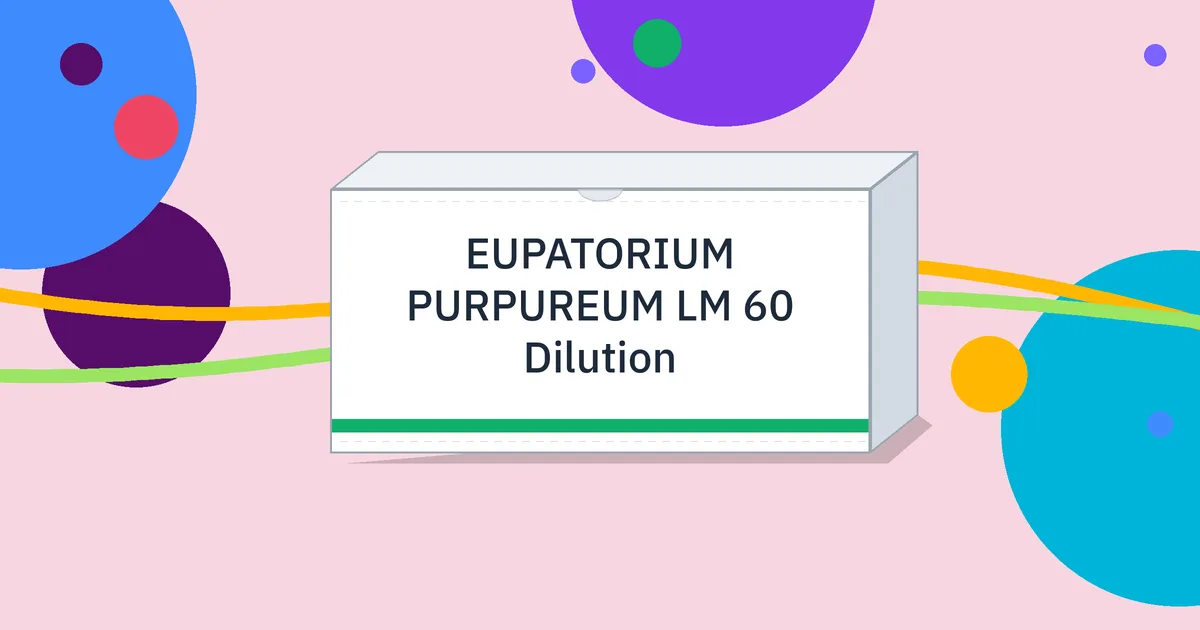 Symbolbild: Packung mit der Aufschrift EUPATORIUM PURPUREUM LM 60 Dilution (PZN 13481633) – Verfügbarkeit und Bezug in Apotheken in Frankfurt am Main