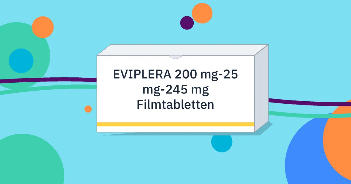 Symbolbild: Packung mit der Aufschrift EVIPLERA 200 mg-25 mg-245 mg Filmtabletten (PZN 09692821) – Verfügbarkeit und Bezug in Apotheken in Frankfurt am Main