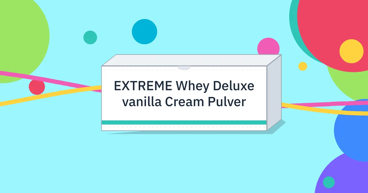 Symbolbild: Packung mit der Aufschrift EXTREME Whey Deluxe vanilla Cream Pulver (PZN 09208989) – Verfügbarkeit und Bezug in Apotheken in Frankfurt am Main