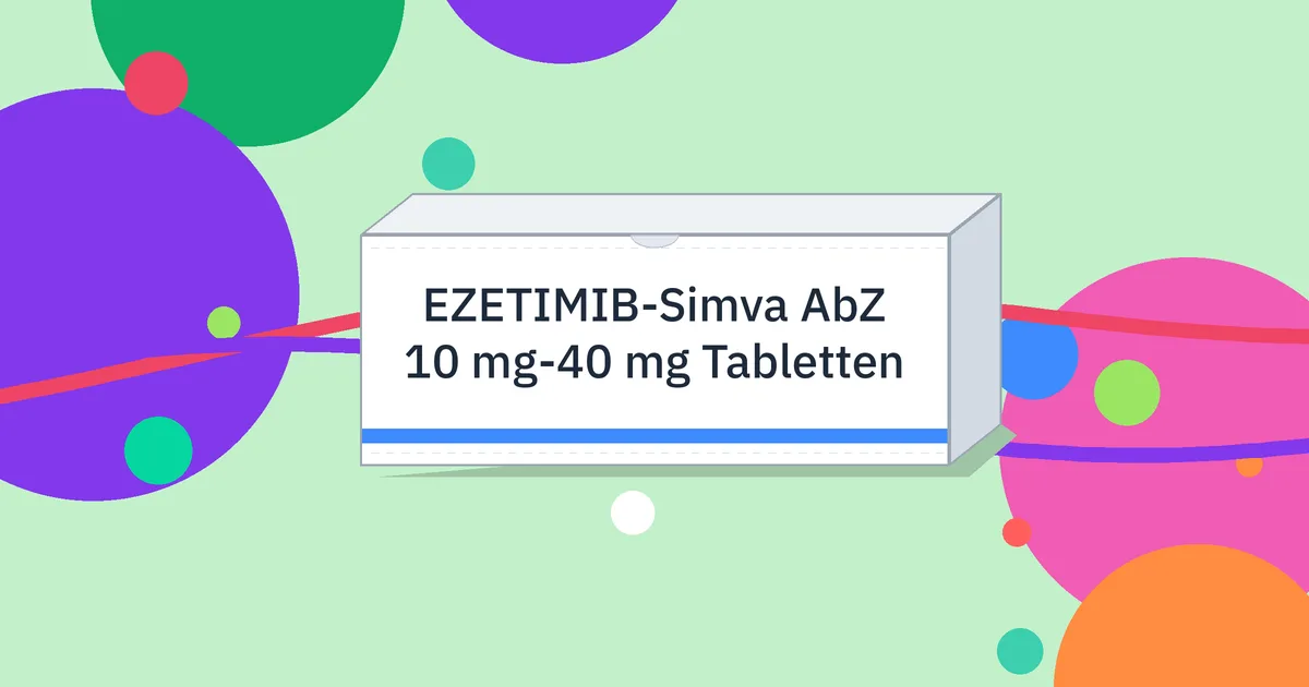 Symbolbild: Packung mit der Aufschrift EZETIMIB-Simva AbZ 10 mg-40 mg Tabletten (PZN 13863205) – Verfügbarkeit und Bezug in Apotheken in Frankfurt am Main