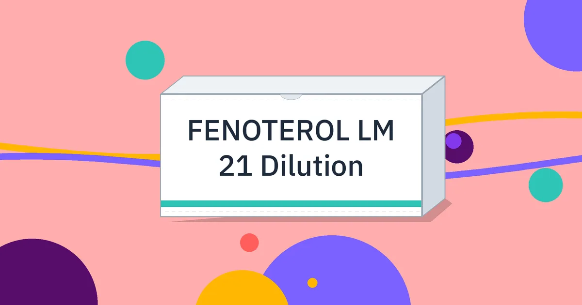 Symbolbild: Packung mit der Aufschrift FENOTEROL LM 21 Dilution (PZN 12847210) – Verfügbarkeit und Bezug in Apotheken in Frankfurt am Main