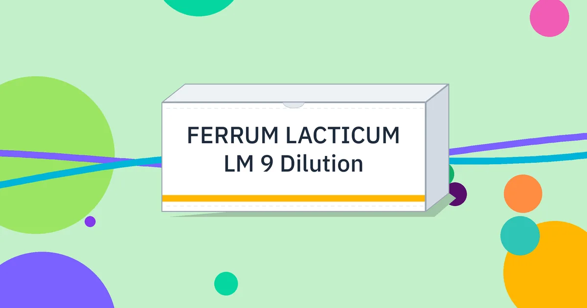 Symbolbild: Packung mit der Aufschrift FERRUM LACTICUM LM 9 Dilution (PZN 12849350) – Verfügbarkeit und Bezug in Apotheken in Frankfurt am Main