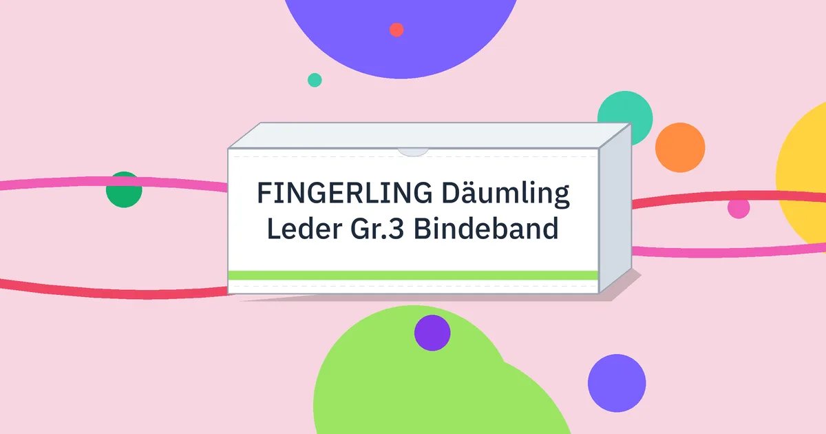 Symbolbild: Packung mit der Aufschrift FINGERLING Däumling Leder Gr.3 Bindeband (PZN 01726816) – Verfügbarkeit und Bezug in Apotheken in Frankfurt am Main