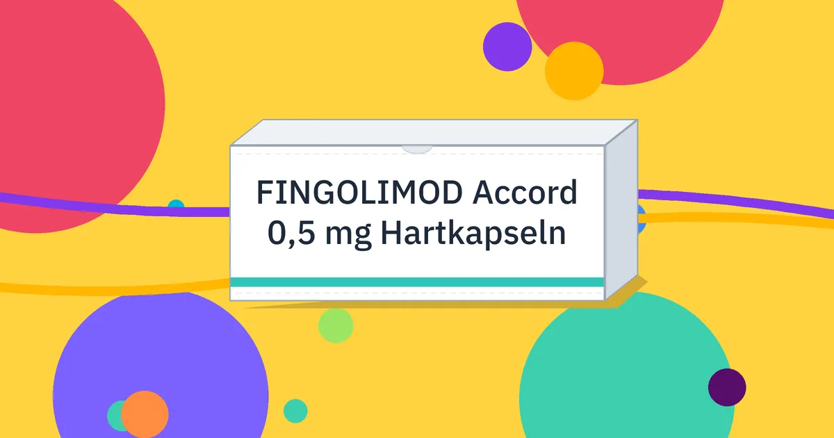 Symbolbild: Packung mit der Aufschrift FINGOLIMOD Accord 0,5 mg Hartkapseln (PZN 17618247) – Verfügbarkeit und Bezug in Apotheken in Frankfurt am Main