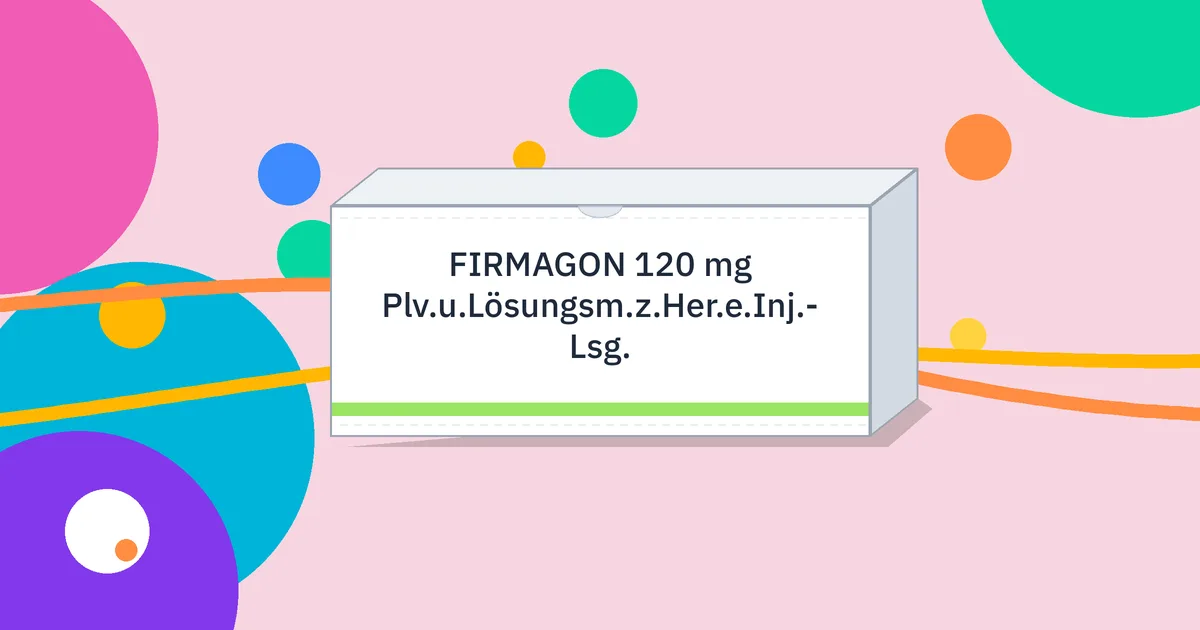 Symbolbild: Packung mit der Aufschrift FIRMAGON 120 mg Plv.u.Lösungsm.z.Her.e.Inj.-Lsg. (PZN 15816121) – Verfügbarkeit und Bezug in Apotheken in Frankfurt am Main