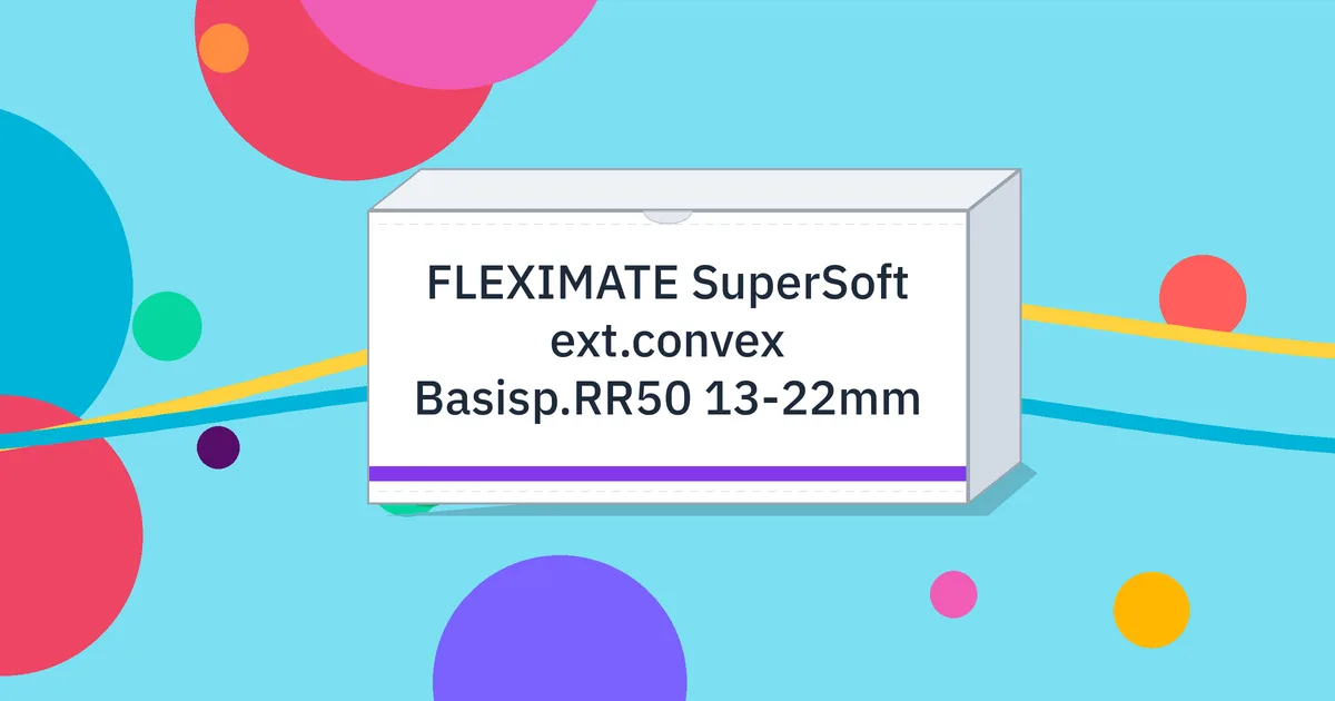 Symbolbild: Packung mit der Aufschrift FLEXIMATE SuperSoft ext.convex Basisp.RR50 13-22mm (PZN 09070479) – Verfügbarkeit und Bezug in Apotheken in Frankfurt am Main