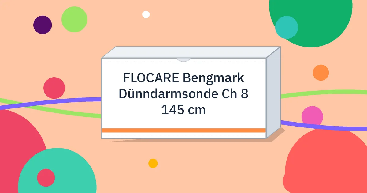 Symbolbild: Packung mit der Aufschrift FLOCARE Bengmark Dünndarmsonde Ch 8 145 cm (PZN 11289699) – Verfügbarkeit und Bezug in Apotheken in Frankfurt am Main
