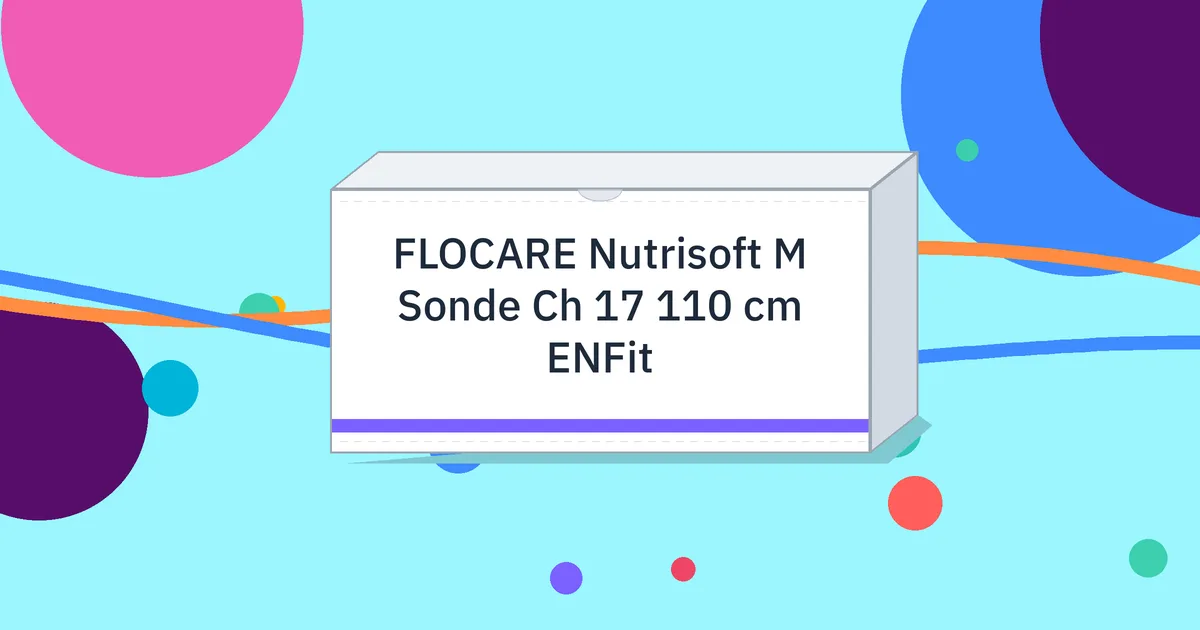 Symbolbild: Packung mit der Aufschrift FLOCARE Nutrisoft M Sonde Ch 17 110 cm ENFit (PZN 18827131) – Verfügbarkeit und Bezug in Apotheken in Frankfurt am Main