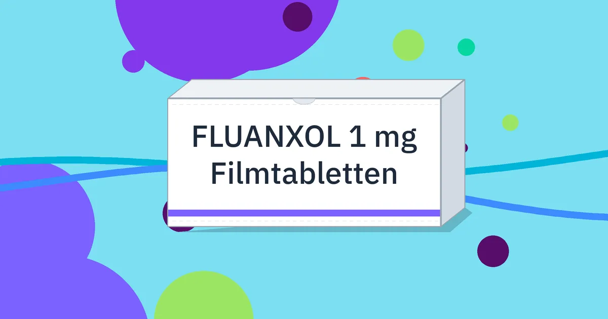 Symbolbild: Packung mit der Aufschrift FLUANXOL 1 mg Filmtabletten (PZN 18113555) – Verfügbarkeit und Bezug in Apotheken in Frankfurt am Main
