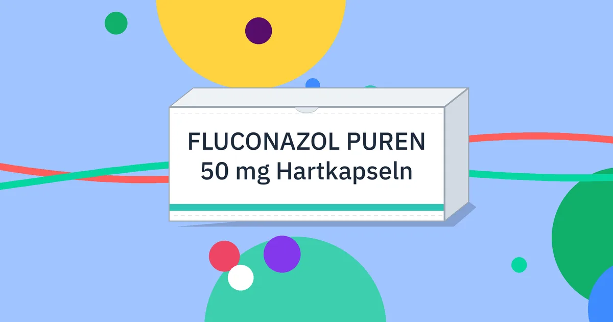 Symbolbild: Packung mit der Aufschrift FLUCONAZOL PUREN 50 mg Hartkapseln (PZN 11354706) – Verfügbarkeit und Bezug in Apotheken in Frankfurt am Main