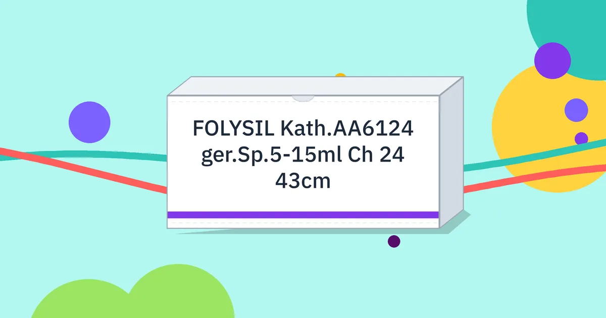 Symbolbild: Packung mit der Aufschrift FOLYSIL Kath.AA6124 ger.Sp.5-15ml Ch 24 43cm (PZN 00152046) – Verfügbarkeit und Bezug in Apotheken in Frankfurt am Main