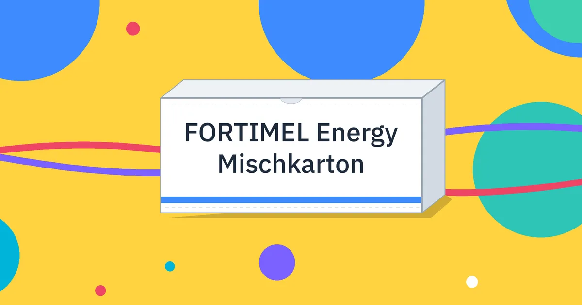 Symbolbild: Packung mit der Aufschrift FORTIMEL Energy Mischkarton (PZN 16596584) – Verfügbarkeit und Bezug in Apotheken in Frankfurt am Main