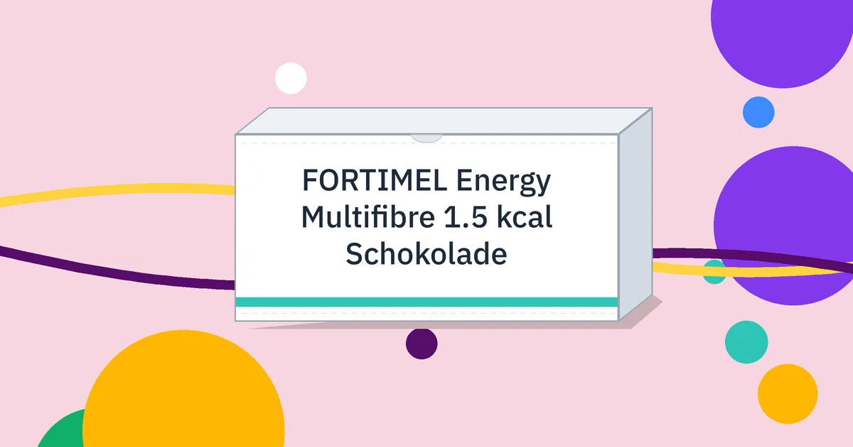 Symbolbild: Packung mit der Aufschrift FORTIMEL Energy Multifibre 1.5 kcal Schokolade (PZN 20168523) – Verfügbarkeit und Bezug in Apotheken in Frankfurt am Main