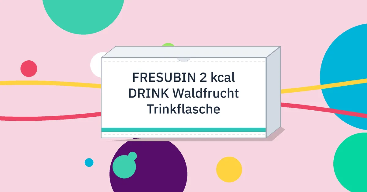 Symbolbild: Packung mit der Aufschrift FRESUBIN 2 kcal DRINK Waldfrucht Trinkflasche (PZN 20191189) – Verfügbarkeit und Bezug in Apotheken in Frankfurt am Main