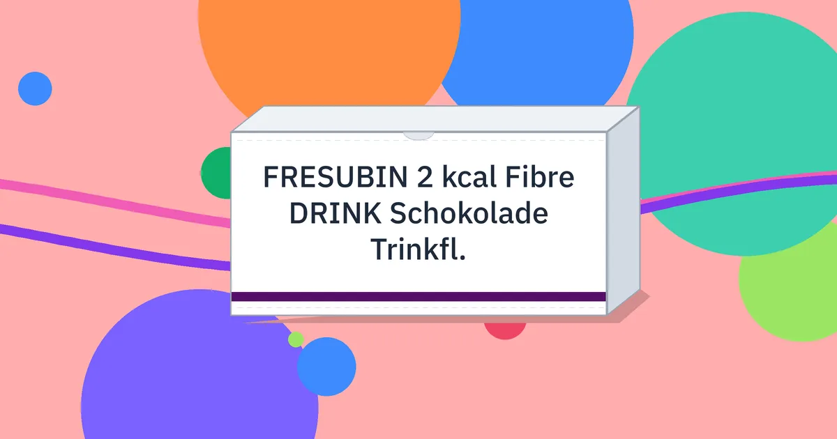 Symbolbild: Packung mit der Aufschrift FRESUBIN 2 kcal Fibre DRINK Schokolade Trinkfl. (PZN 19372922) – Verfügbarkeit und Bezug in Apotheken in Frankfurt am Main