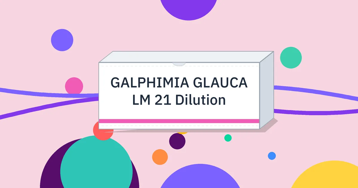 Symbolbild: Packung mit der Aufschrift GALPHIMIA GLAUCA LM 21 Dilution (PZN 12875413) – Verfügbarkeit und Bezug in Apotheken in Frankfurt am Main