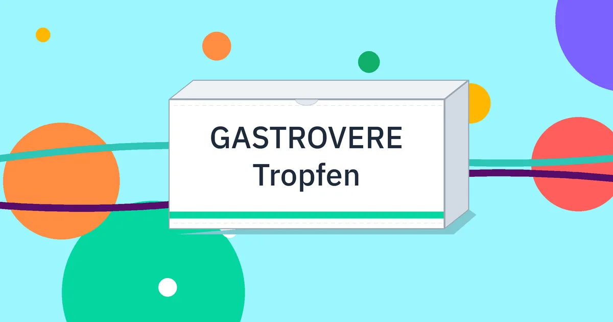 Symbolbild: Packung mit der Aufschrift GASTROVERE Tropfen (PZN 19346273) – Verfügbarkeit und Bezug in Apotheken in Frankfurt am Main