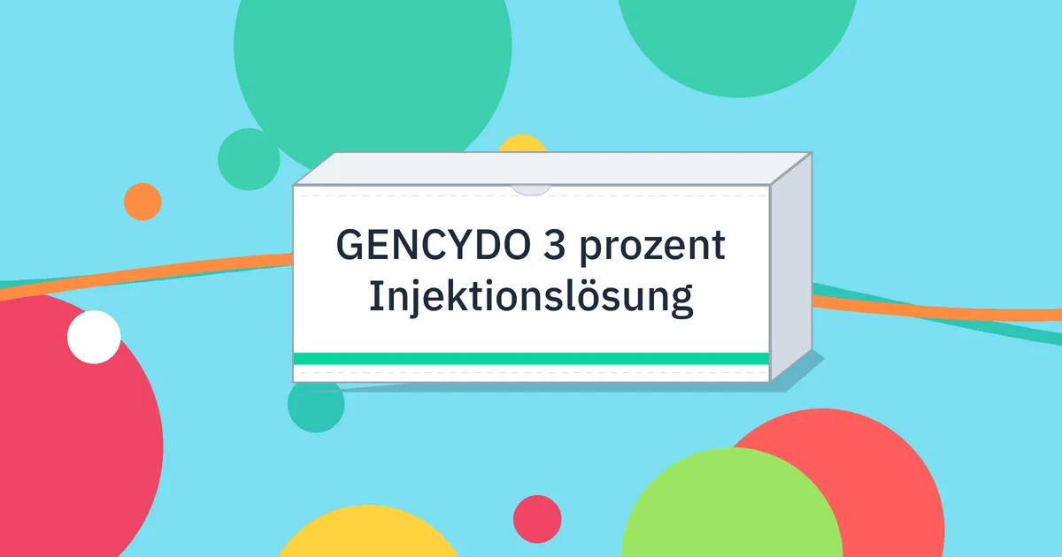 Symbolbild: Packung mit der Aufschrift GENCYDO 3 prozent Injektionslösung (PZN 01622790) – Verfügbarkeit und Bezug in Apotheken in Frankfurt am Main