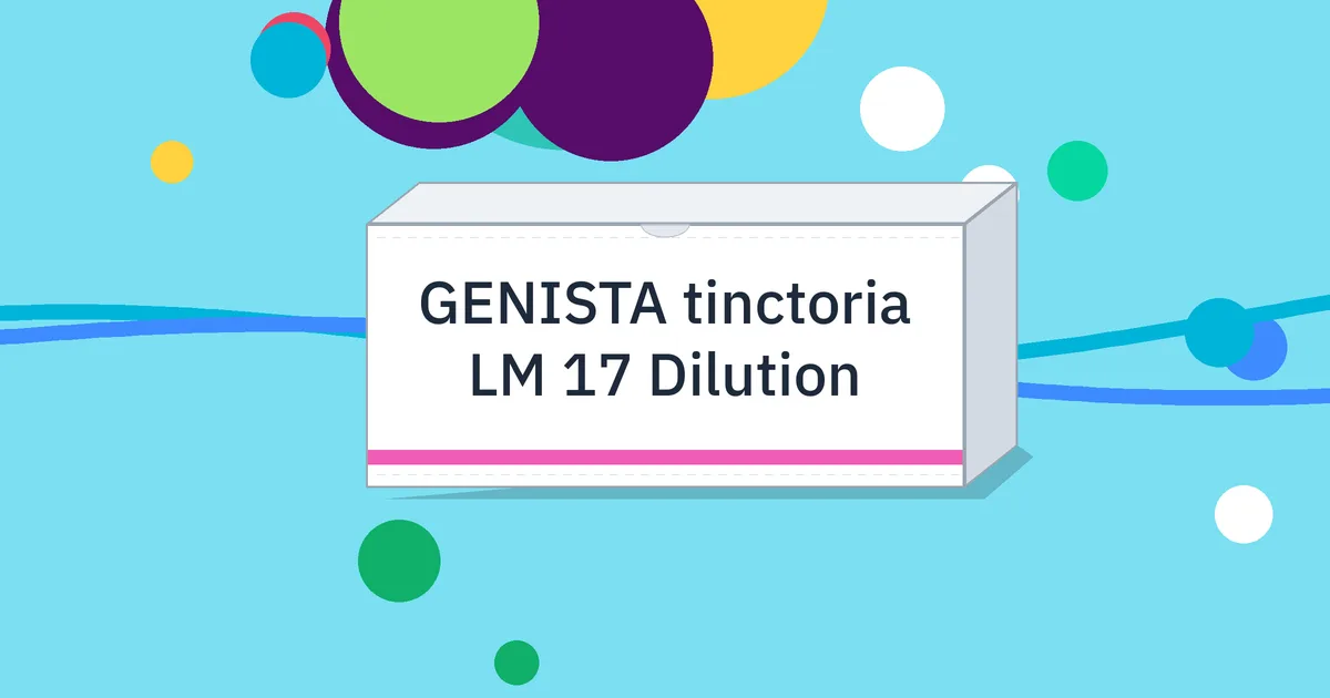 Symbolbild: Packung mit der Aufschrift GENISTA tinctoria LM 17 Dilution (PZN 13499515) – Verfügbarkeit und Bezug in Apotheken in Frankfurt am Main