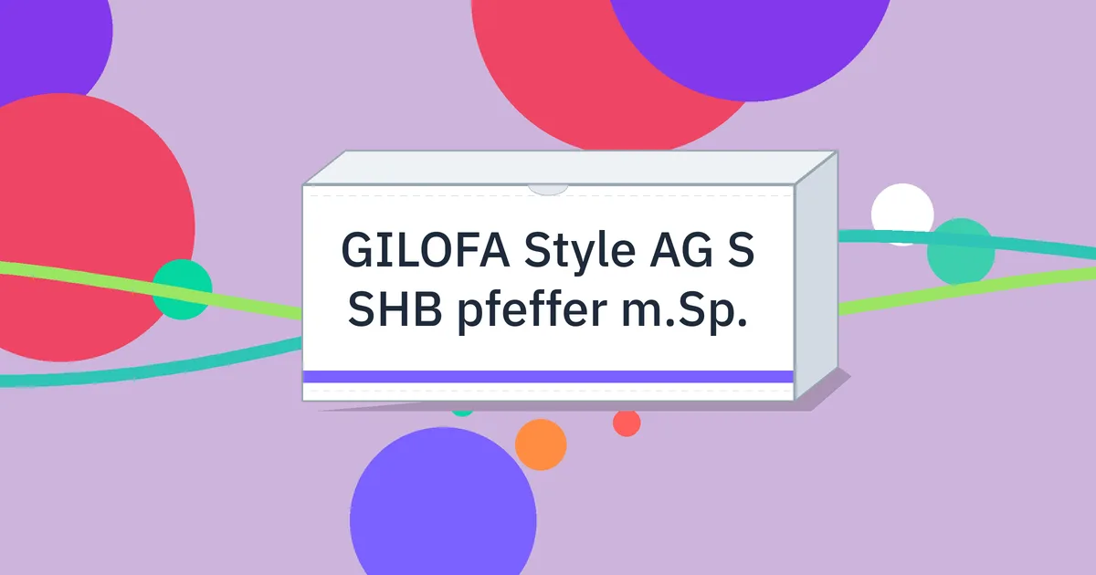 Symbolbild: Packung mit der Aufschrift GILOFA Style AG S SHB pfeffer m.Sp. (PZN 16727750) – Verfügbarkeit und Bezug in Apotheken in Frankfurt am Main