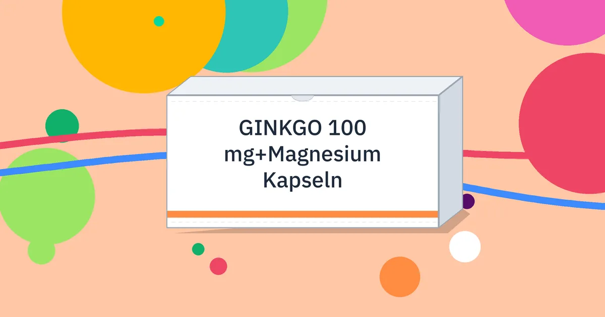 Symbolbild: Packung mit der Aufschrift GINKGO 100 mg+Magnesium Kapseln (PZN 11887696) – Verfügbarkeit und Bezug in Apotheken in Frankfurt am Main